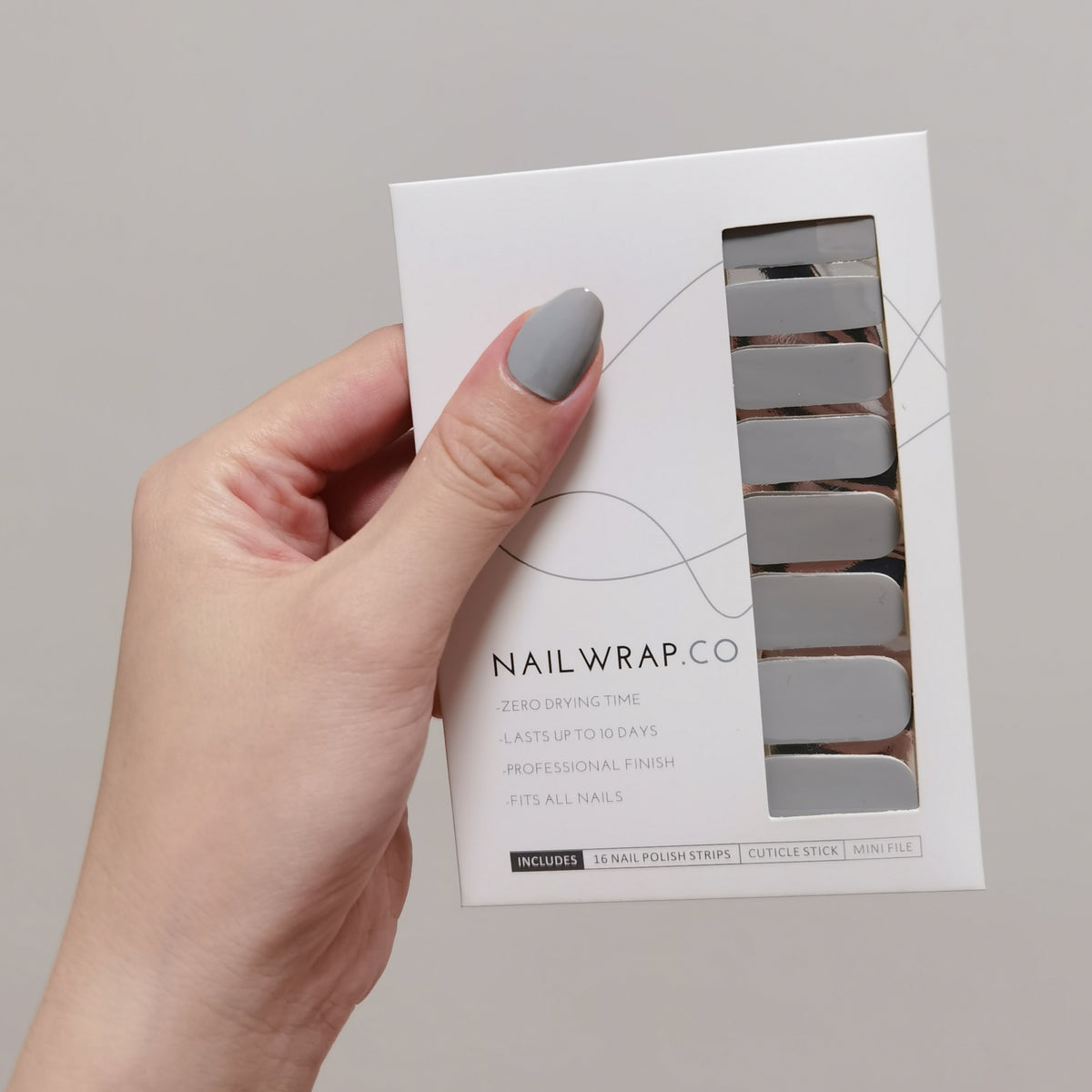 Steely Gaze (Solid) by NAILWRAP.CO | DIY Self Care Manicure Kit